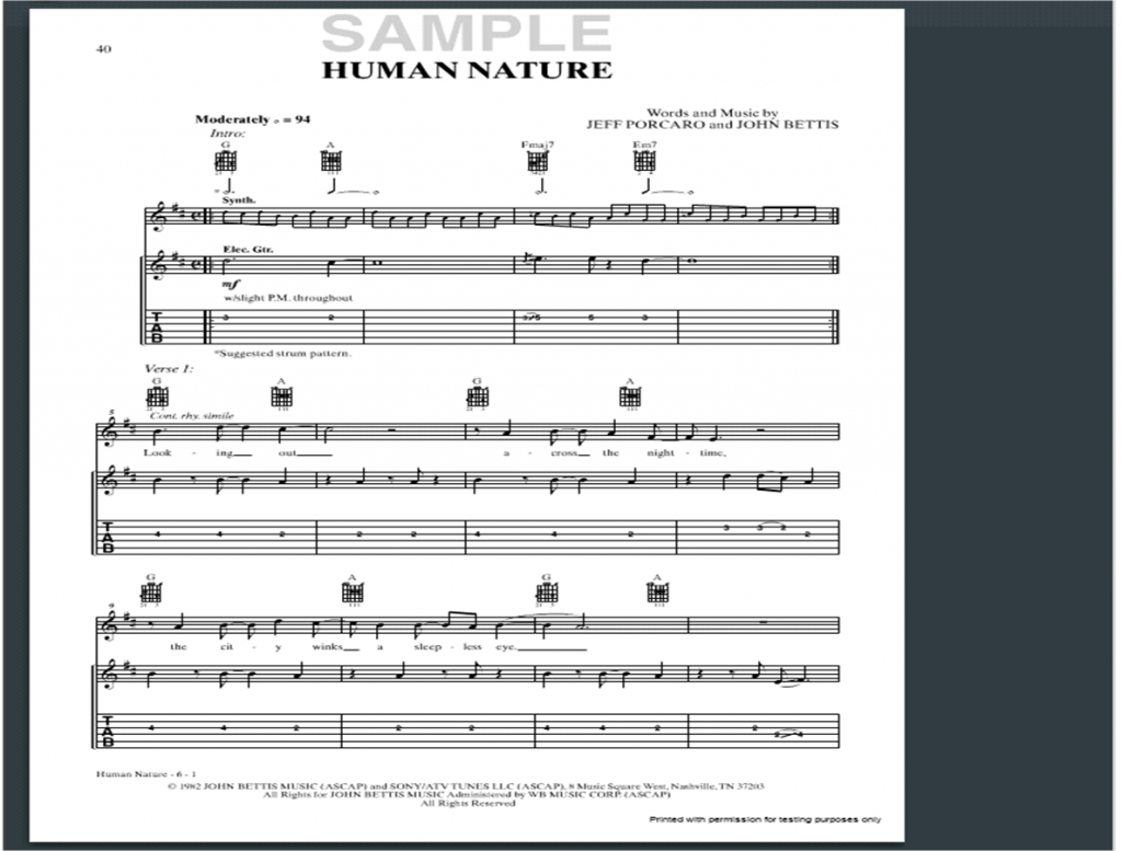 Human Nature Guitar Tab | GuitarInternational.com